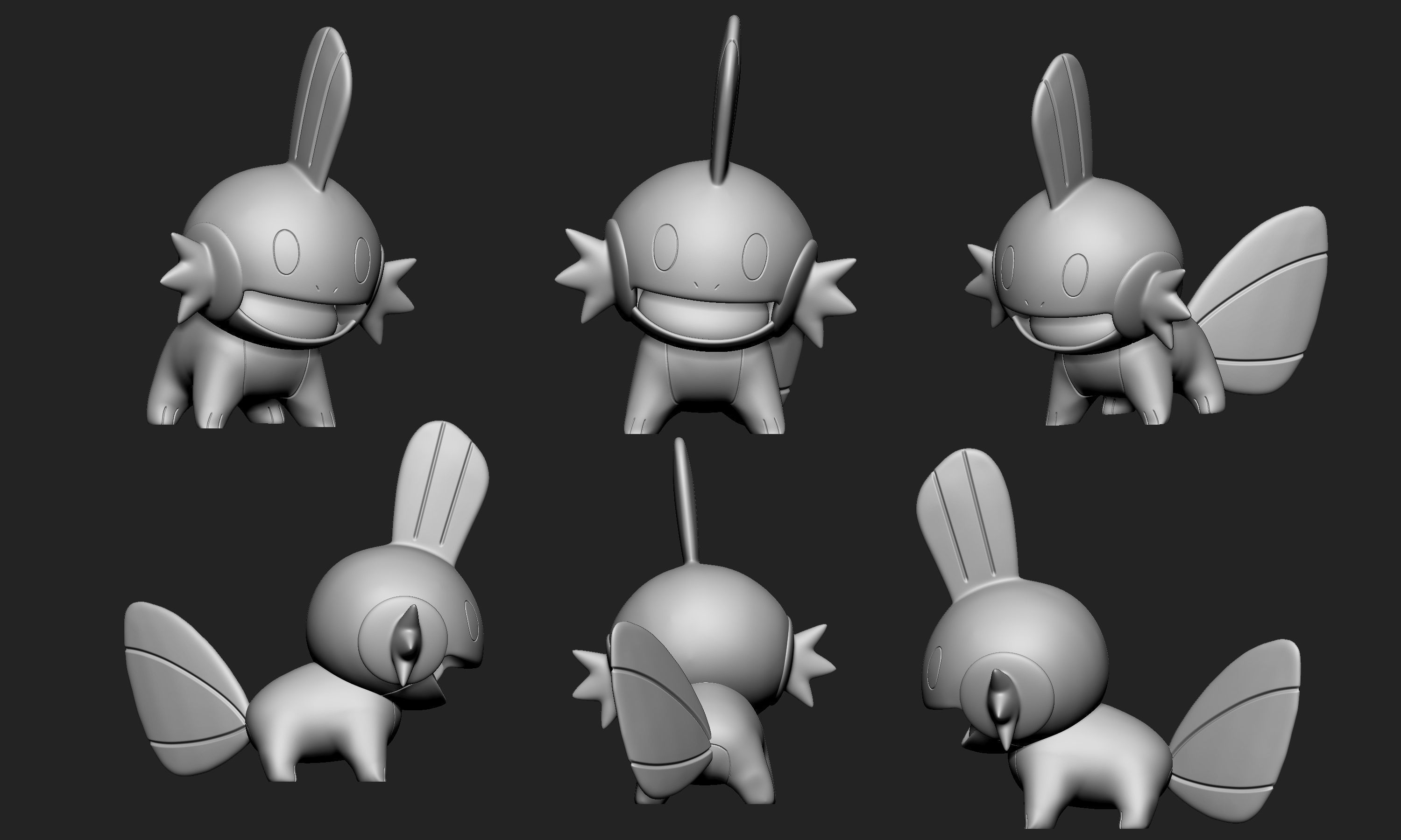 Pokemon - Mudkip with 2 poses 3D model 3D printable | CGTrader