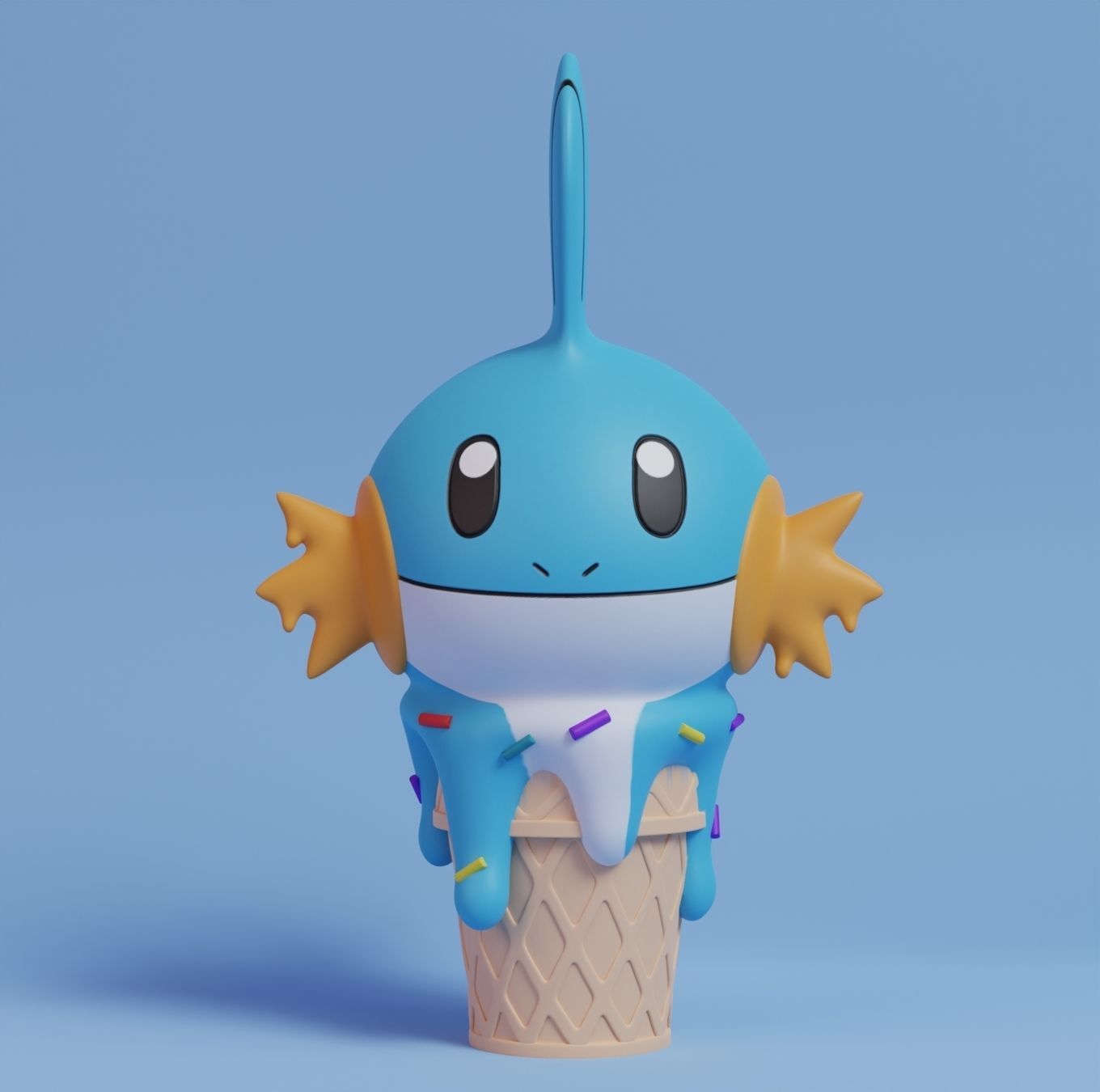 Pokemon - Ice Cream Mudkip 3D model 3D printable | CGTrader
