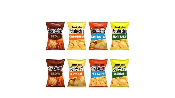 3D model Potato chips VR / AR / low-poly | CGTrader