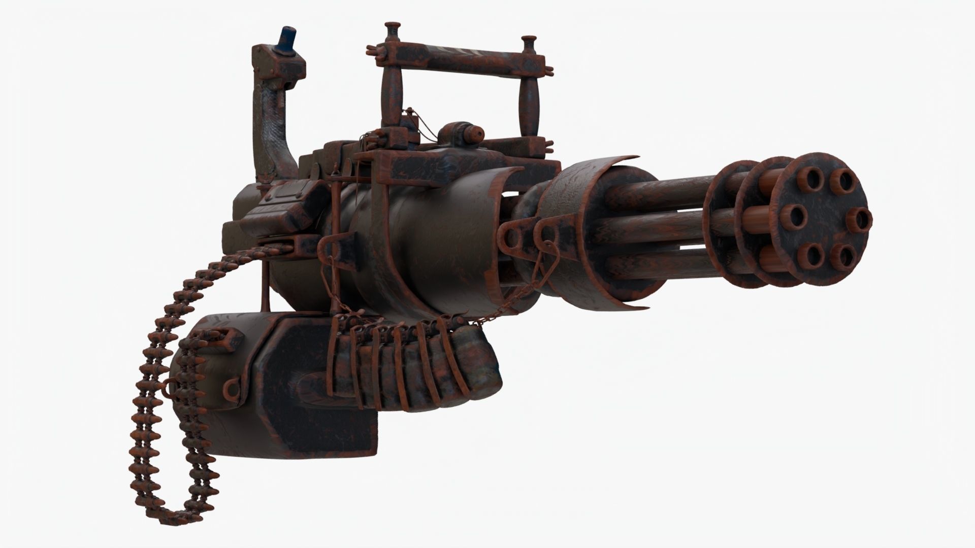 3D model 4K rusty abandoned Gatling Gun VR / AR / low-poly | CGTrader