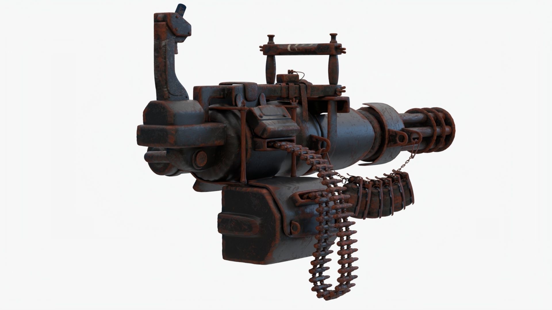 3D model 4K rusty abandoned Gatling Gun VR / AR / low-poly | CGTrader