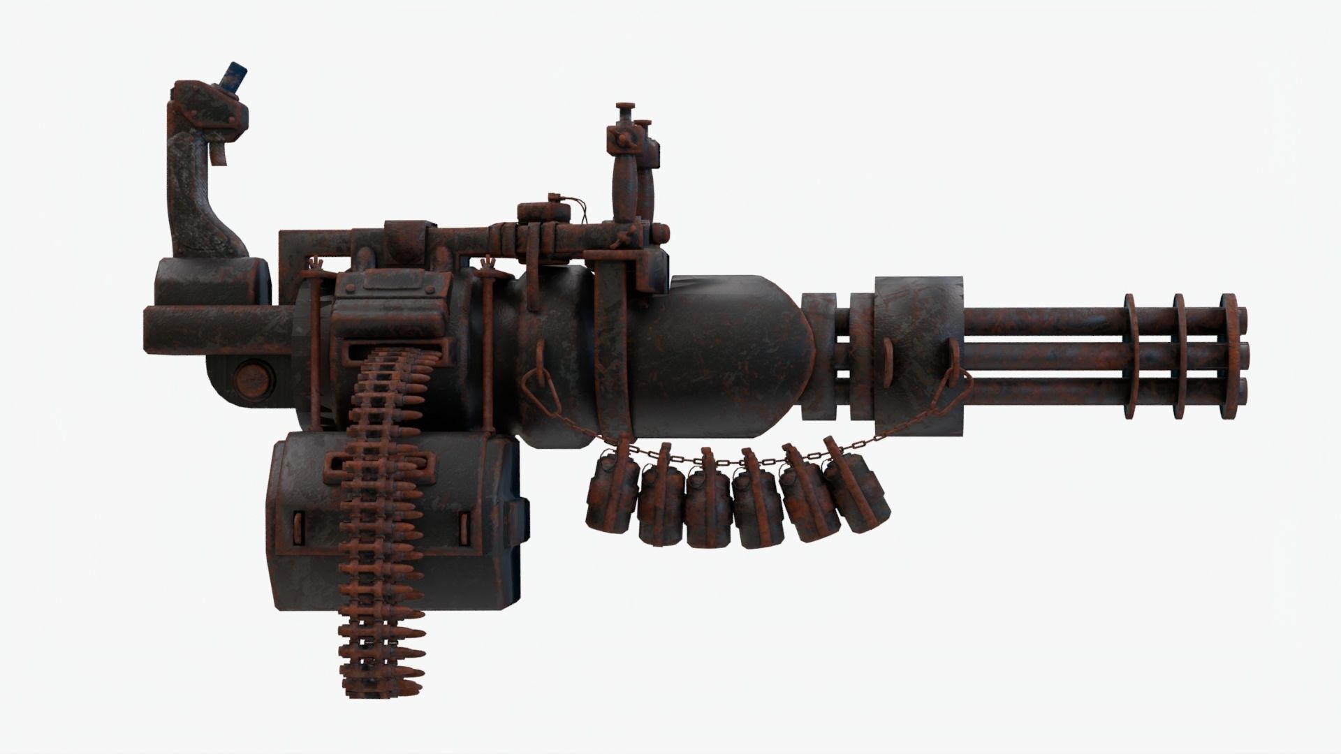3D model 4K rusty abandoned Gatling Gun VR / AR / low-poly | CGTrader