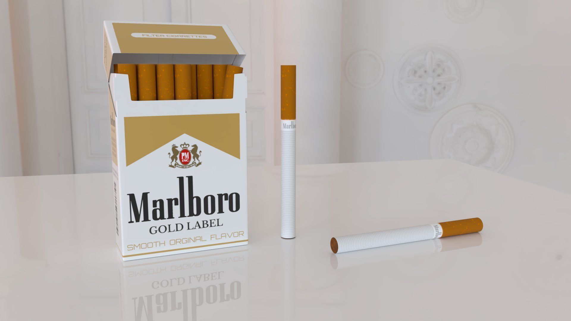 3D model Marlboro Gold Label cigarettes VR / AR / low-poly | CGTrader