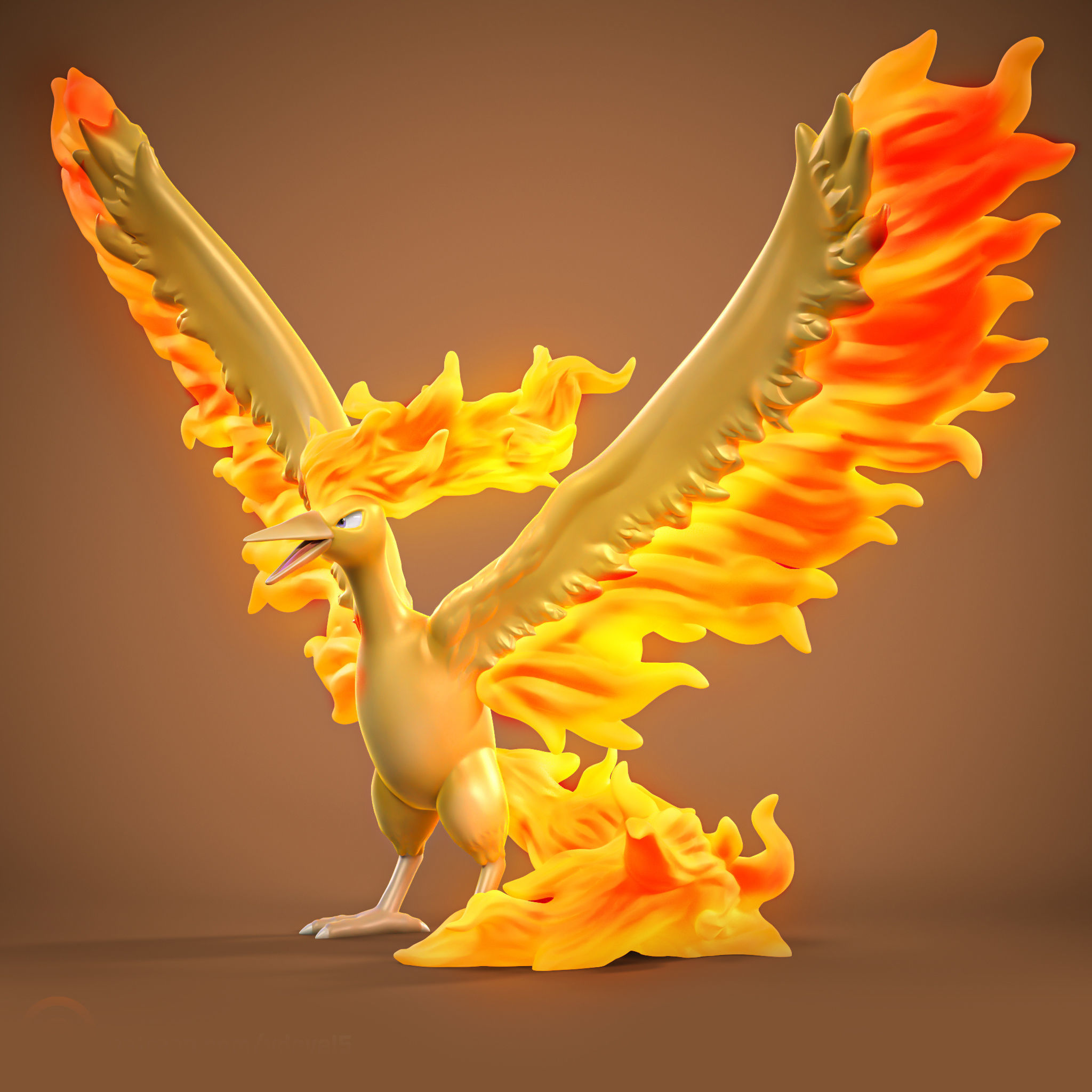 MOLTRES POKEMON 3D model 3D printable | CGTrader