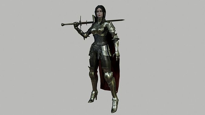 3D model Female Knight VR / AR / low-poly | CGTrader