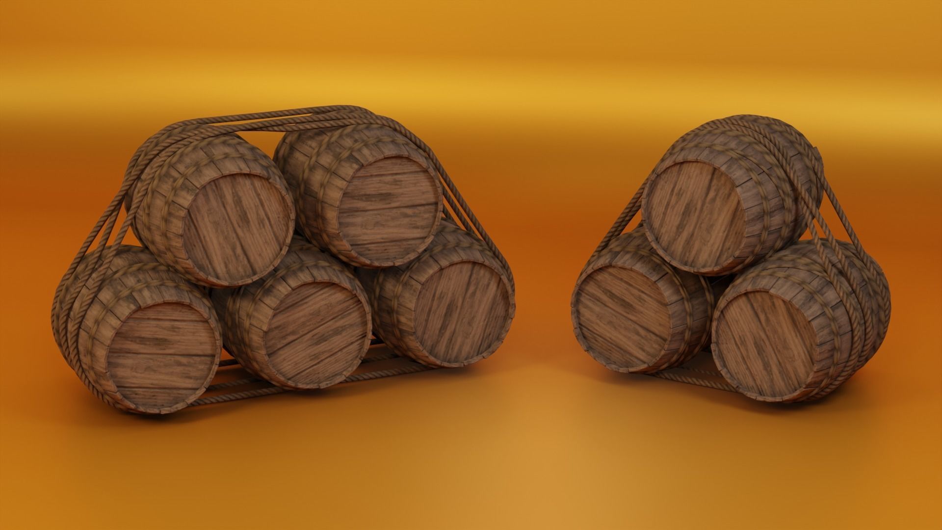 3D model Medieval Wooden Barrels VR / AR / low-poly | CGTrader