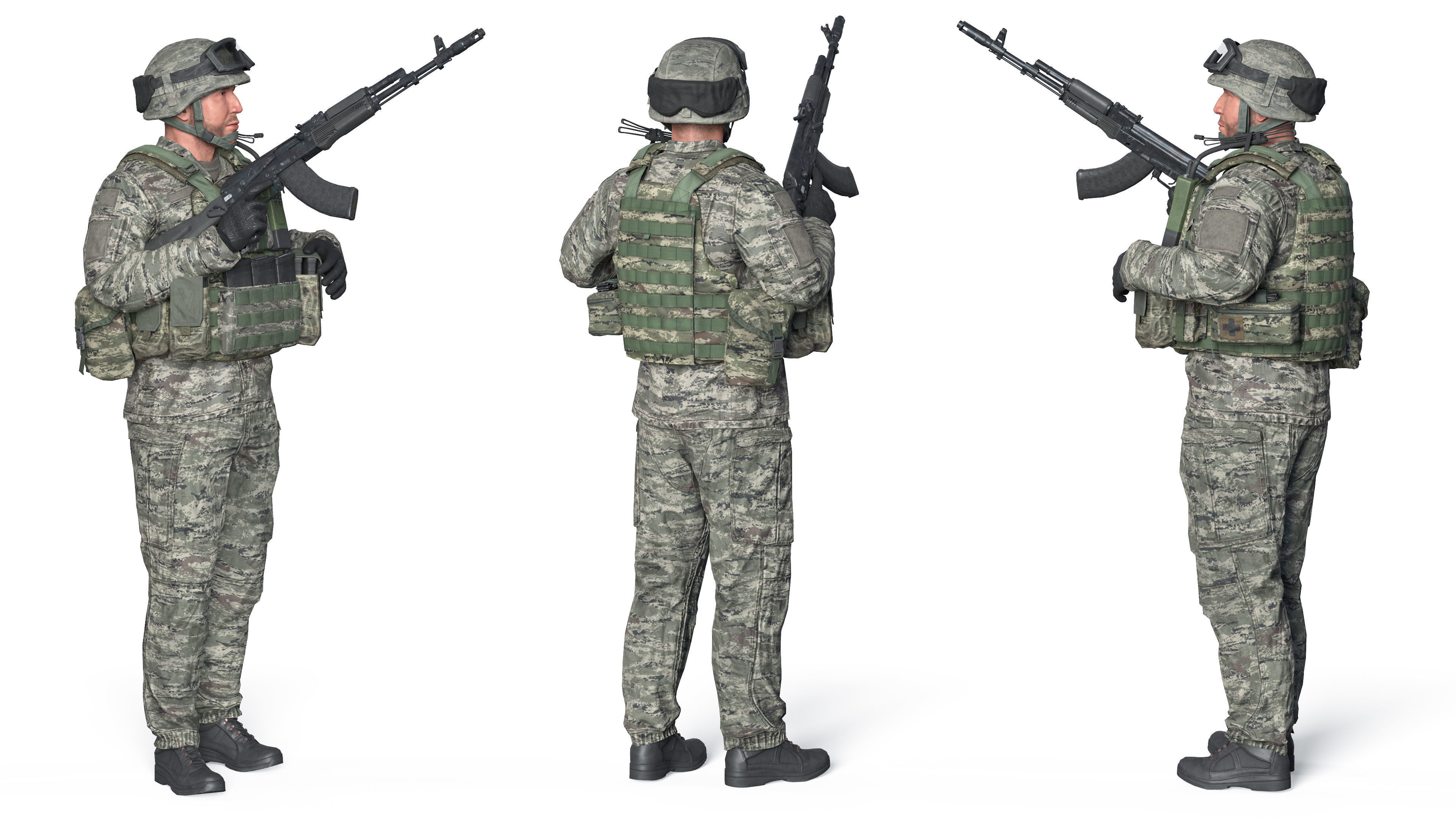 3D model MILITARY Game Ready Croatian Soldier Character VR / AR / low ...
