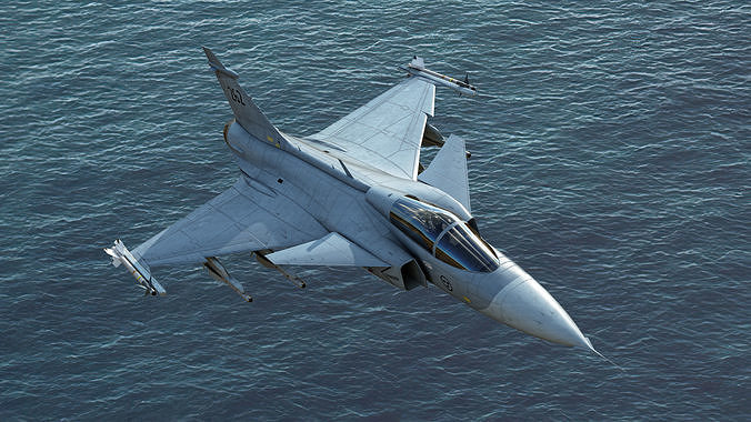 3D model Saab JAS 39 Gripen VR / AR / low-poly | CGTrader