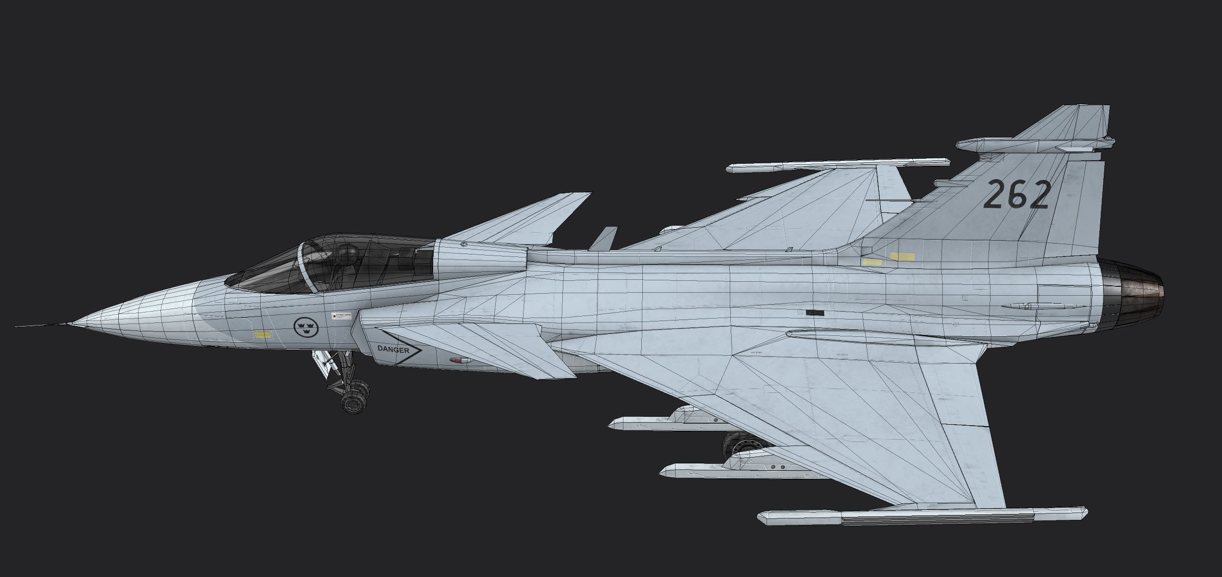 3D model Saab JAS 39 Gripen VR / AR / low-poly | CGTrader