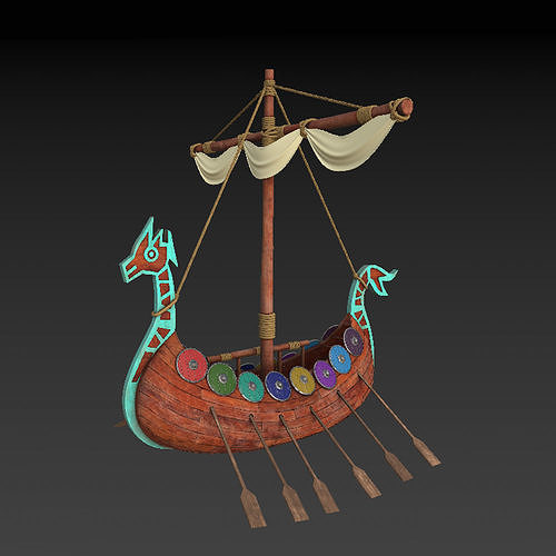 Viking ship cartoon 3D model | CGTrader