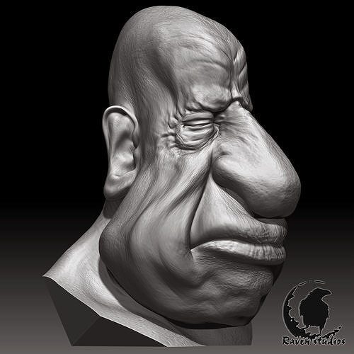HD HEAD SLUMP FACE 3D model 3D printable | CGTrader