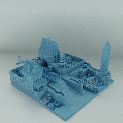Medieval Shipyard Tabletop Terrain 3D model 3D printable | CGTrader