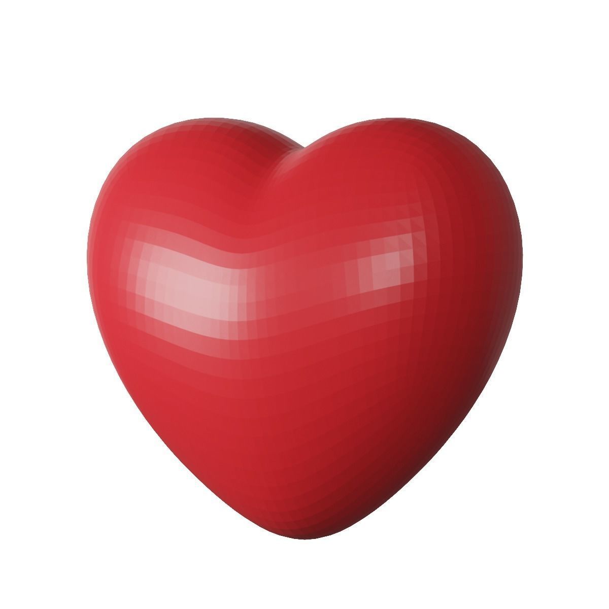 Cute red heart simple 3D model 3D model | CGTrader