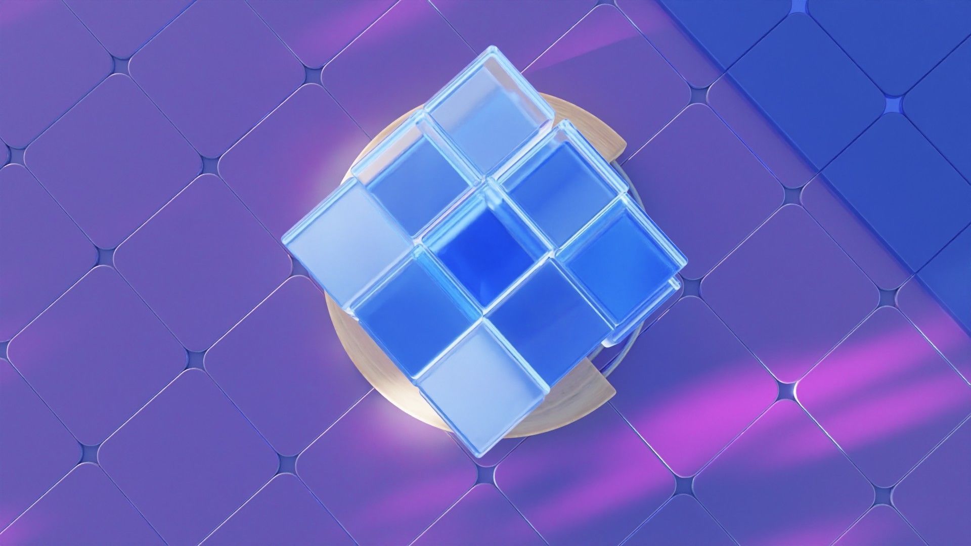 3d model of a glass cube with lighting and materials free 3D model ...
