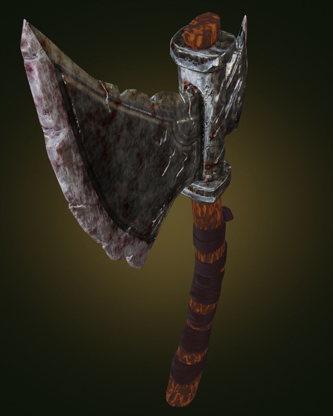 3D model Stylized metal ax wooden handle Weapon PBR Low-poly Game Ready ...