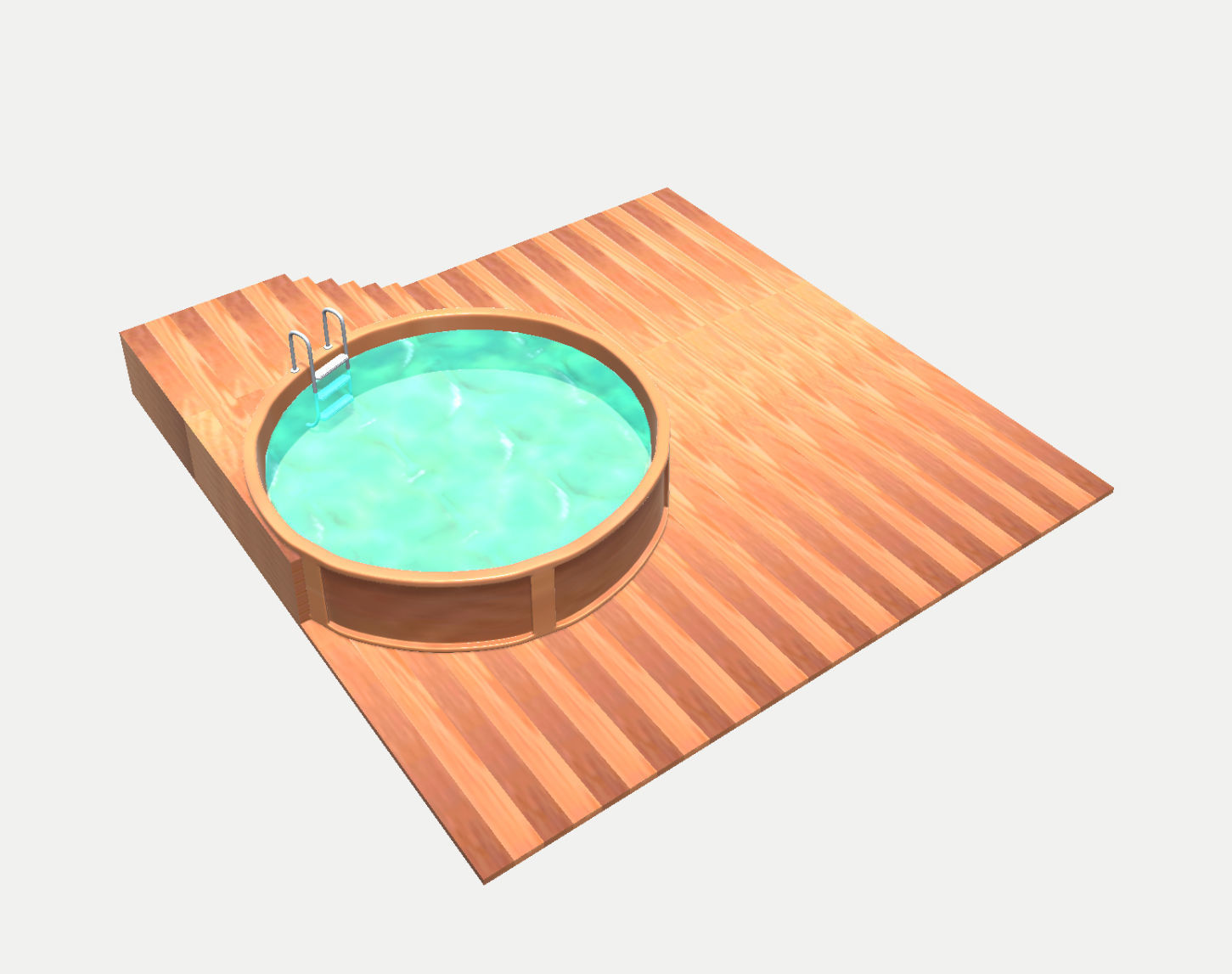 Wood Swimming Pool 3D model | CGTrader