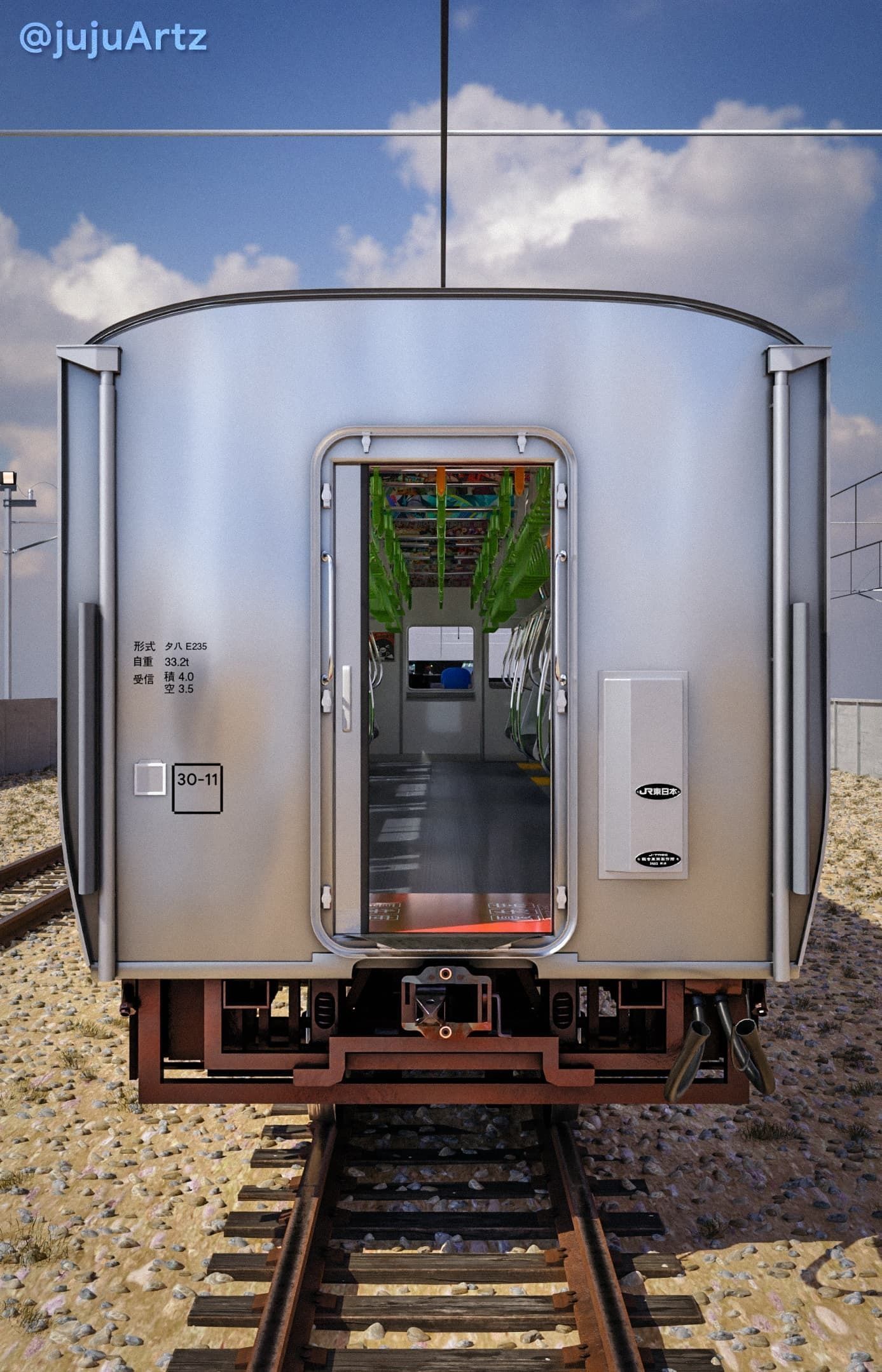 Japanese Train Head Interior Exterior Yamanote Line E235 Rigged 3D model rigged | CGTrader