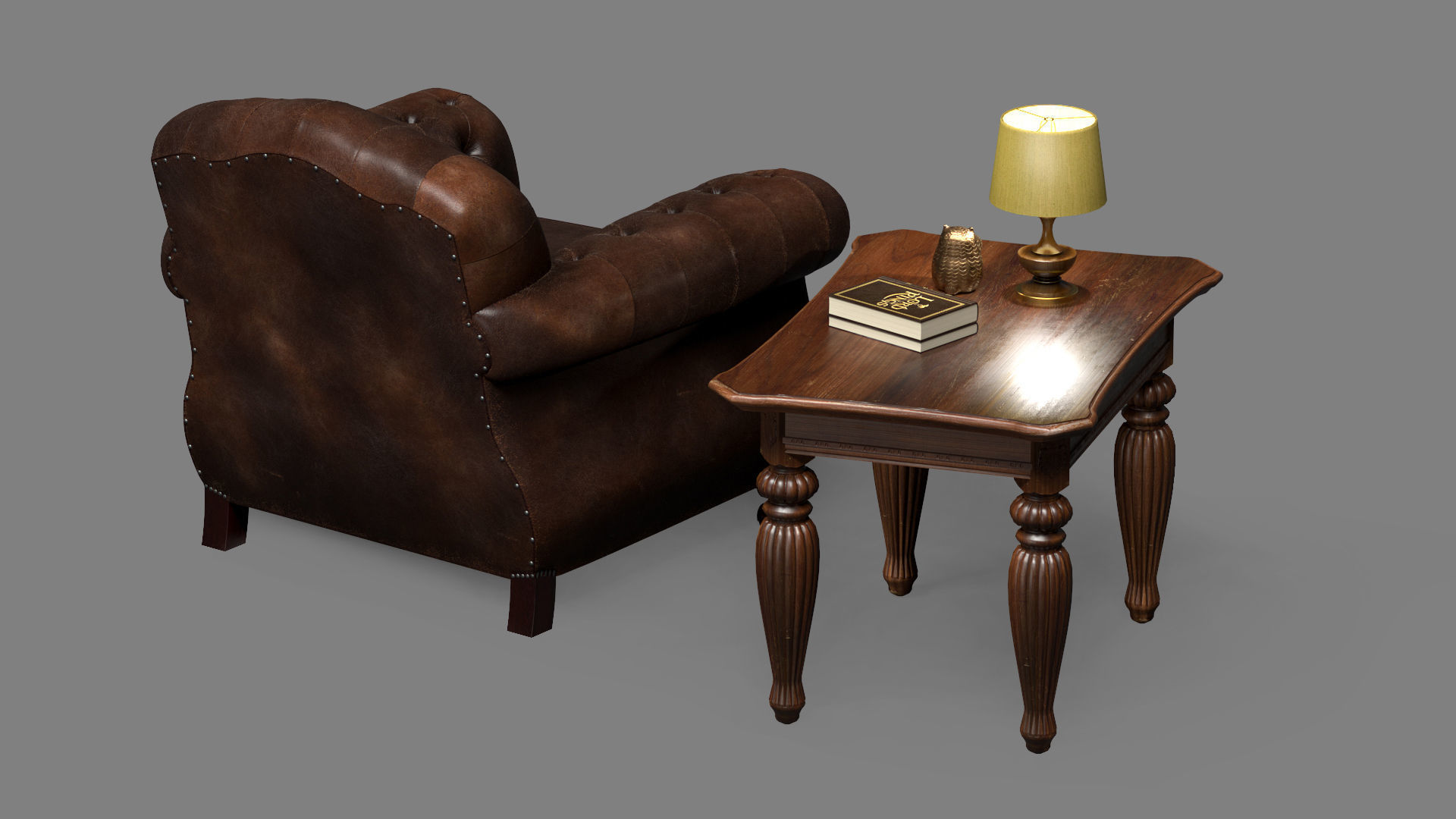 Thomas chesterfield armchair antique 3D model | CGTrader