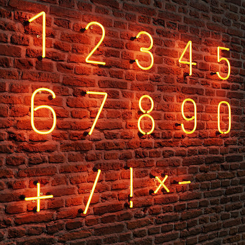 Neon Numbers 3D model | CGTrader