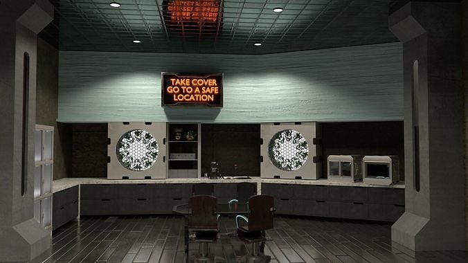 sci-fi cafeteria 3D model | CGTrader
