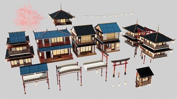 Japanese architecture 3D model | CGTrader