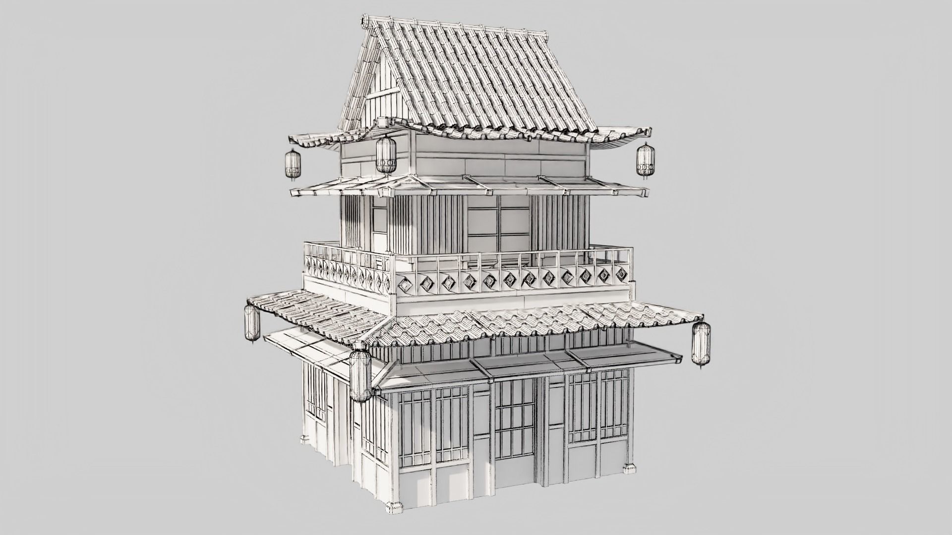 Japanese architecture 3D model | CGTrader