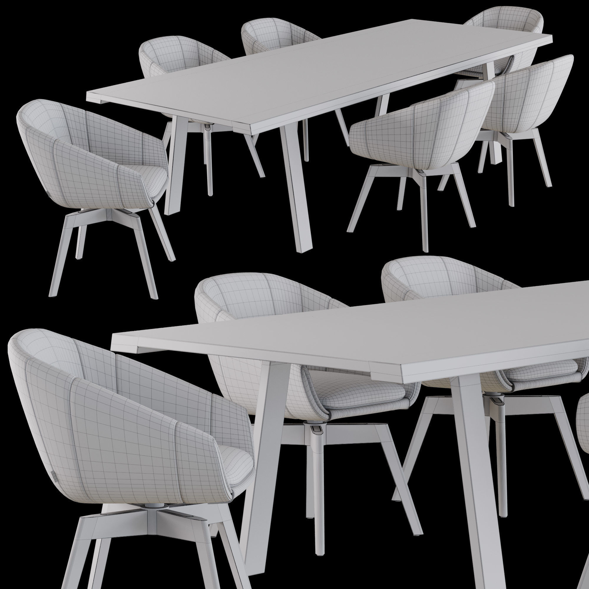 Montis Doble Dining Table Set 3D model | CGTrader