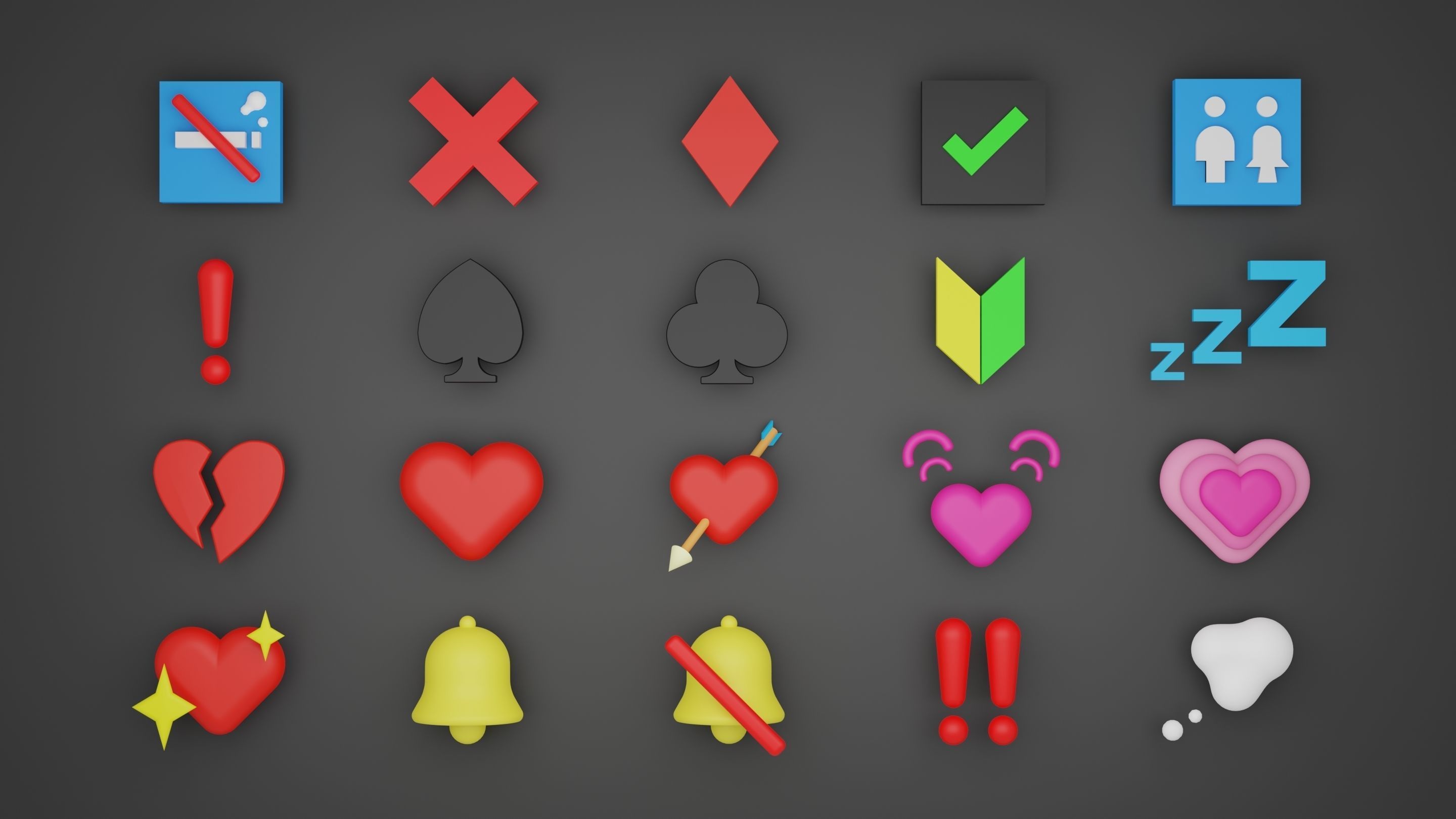 3D model Icons Pack VR / AR / low-poly | CGTrader