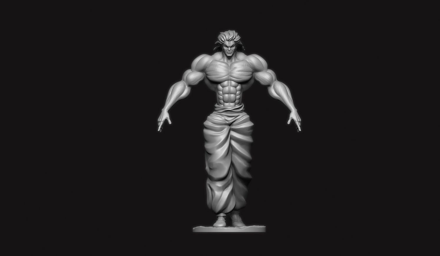 Yujiro Hanma figure 3D model 3D printable | CGTrader