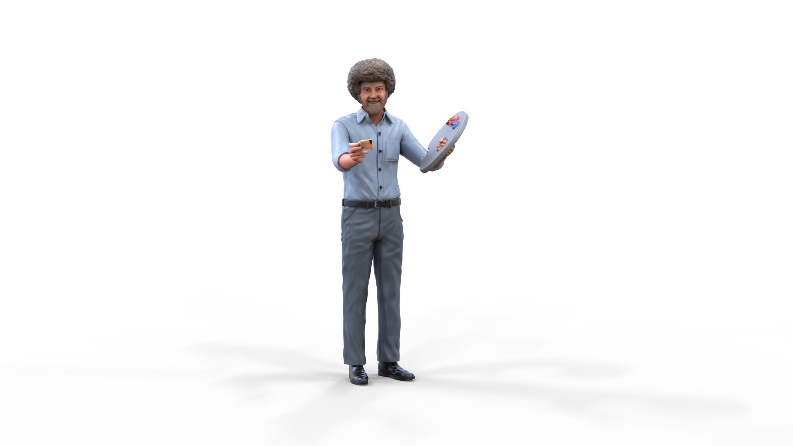 Bob Ross painting 3D model 3D printable | CGTrader