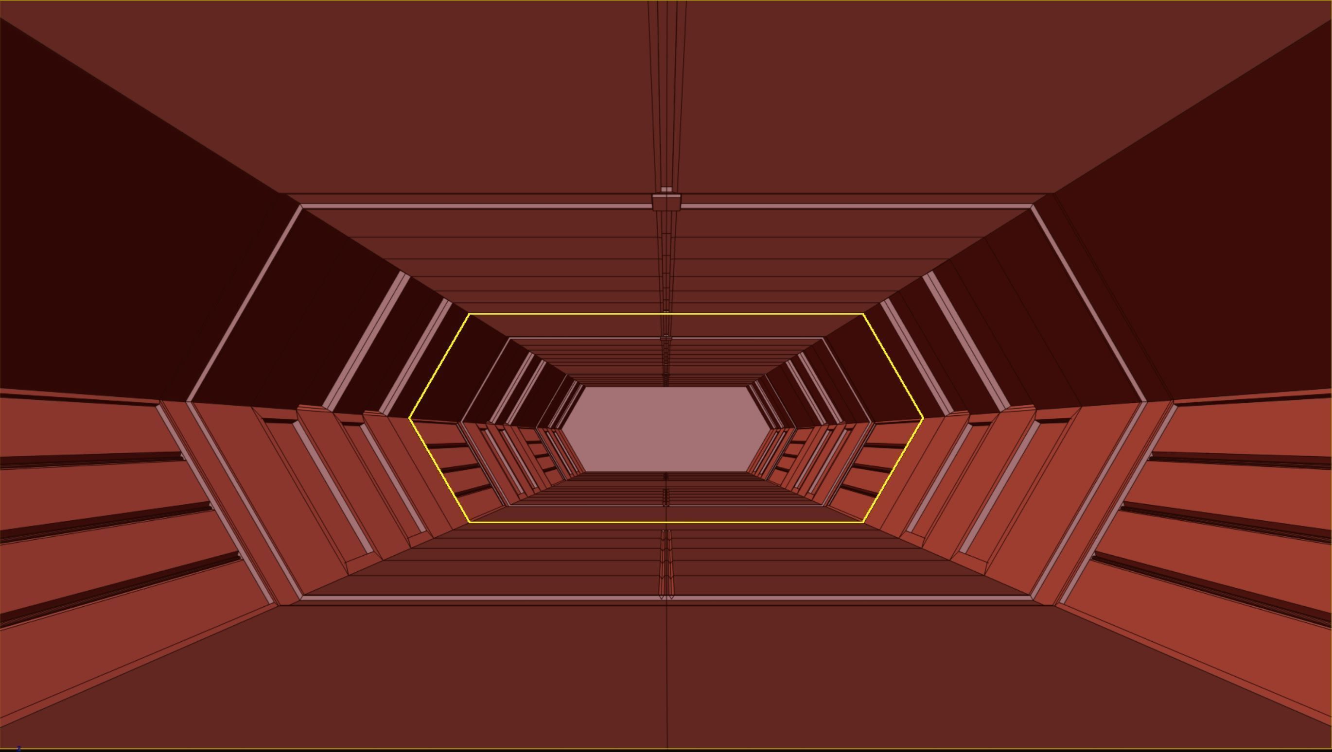 3D model low poly scifi corridor 01 VR / AR / low-poly | CGTrader