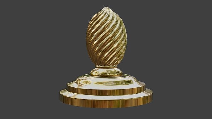 Carved spiral Finial 3D model 3D printable | CGTrader