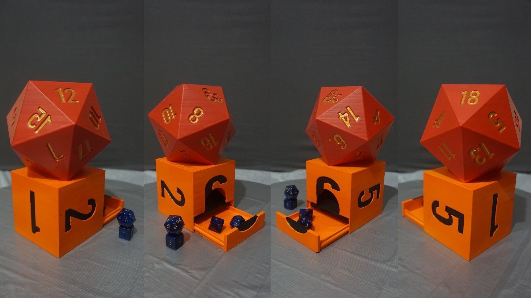 D20-D6 Dragon Dice Tower with storage compartment - easy print 3D model ...