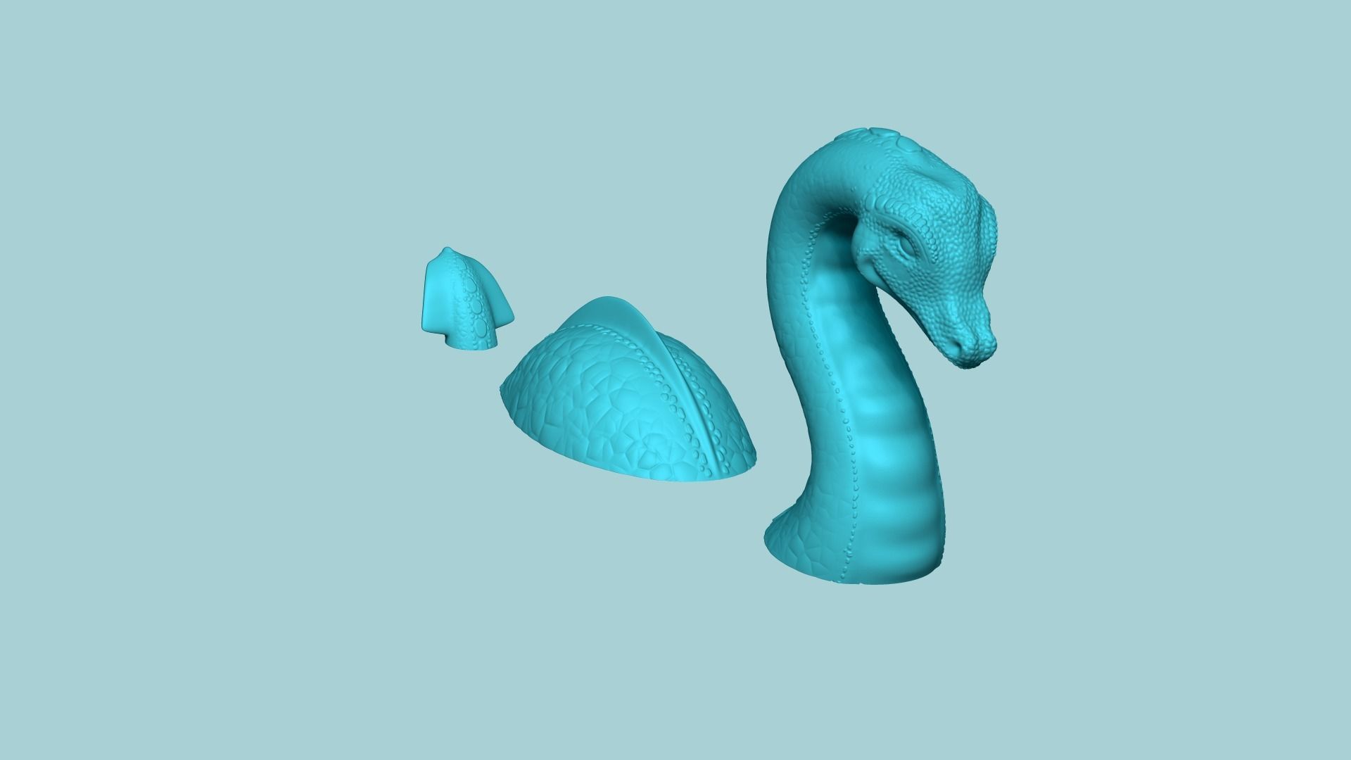 Loch Ness Monster - Creative Decoration - STL Printable 3D model 3D ...
