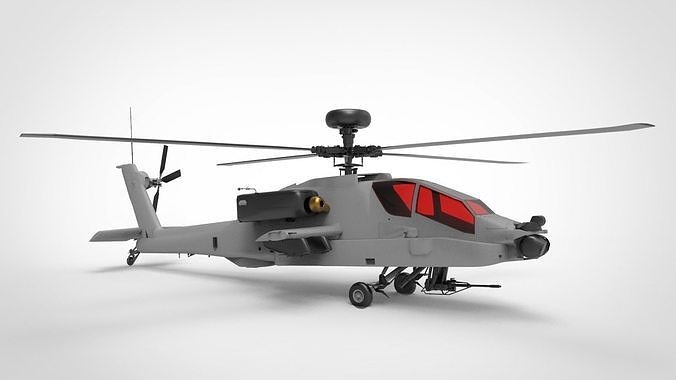 AH-64 Apache grey matte 3D model | CGTrader