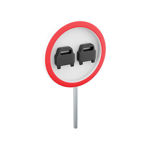 3D overtaking sign cartoon icon 3D model | CGTrader