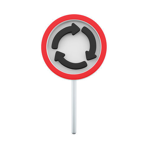 3d Roundabout Circulation sign icon 3D model | CGTrader
