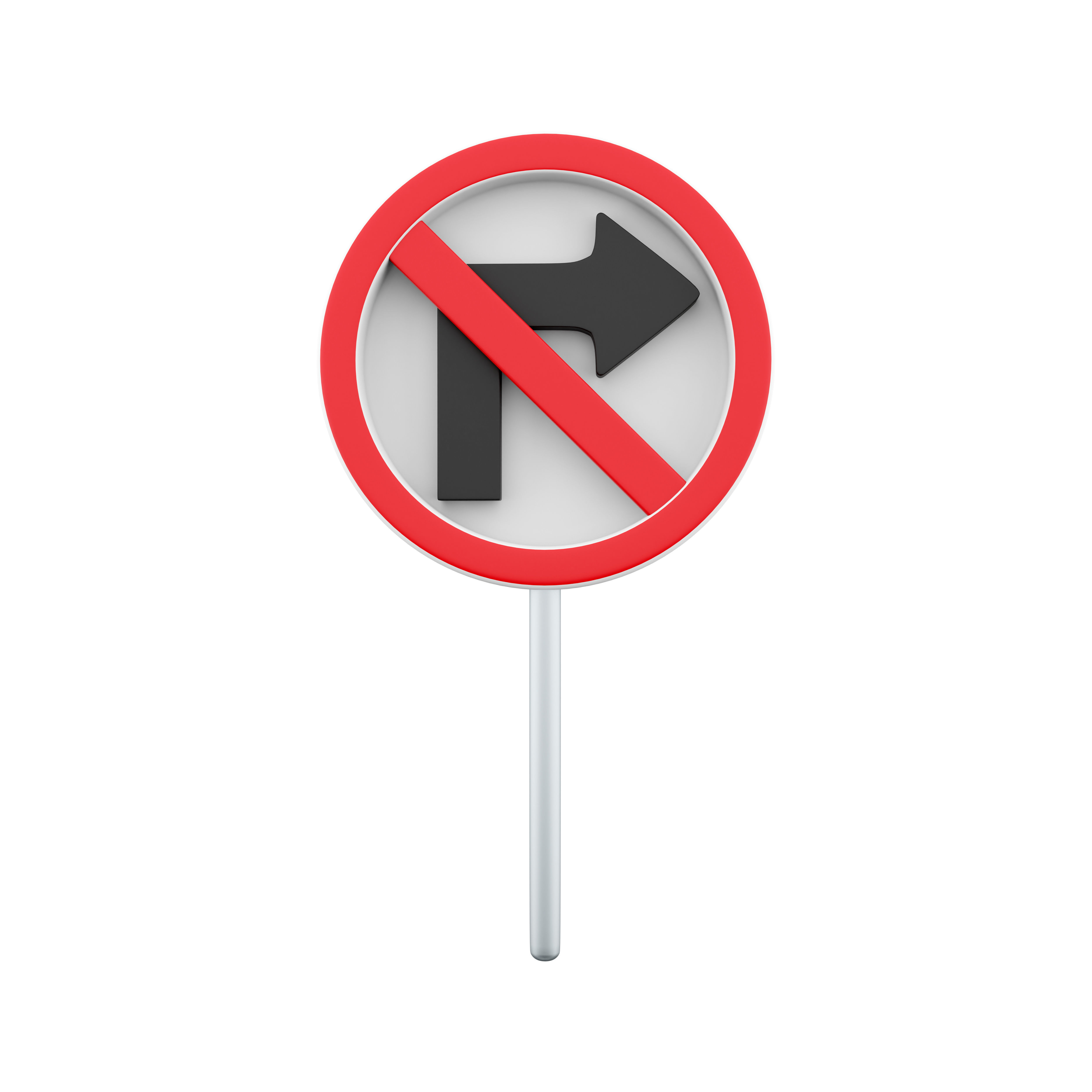 3d Turn Right Traffic Road Sign cartoon icon 3D model | CGTrader