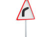 3d cartoon right-hand bend ahead road sign icon 3D model | CGTrader