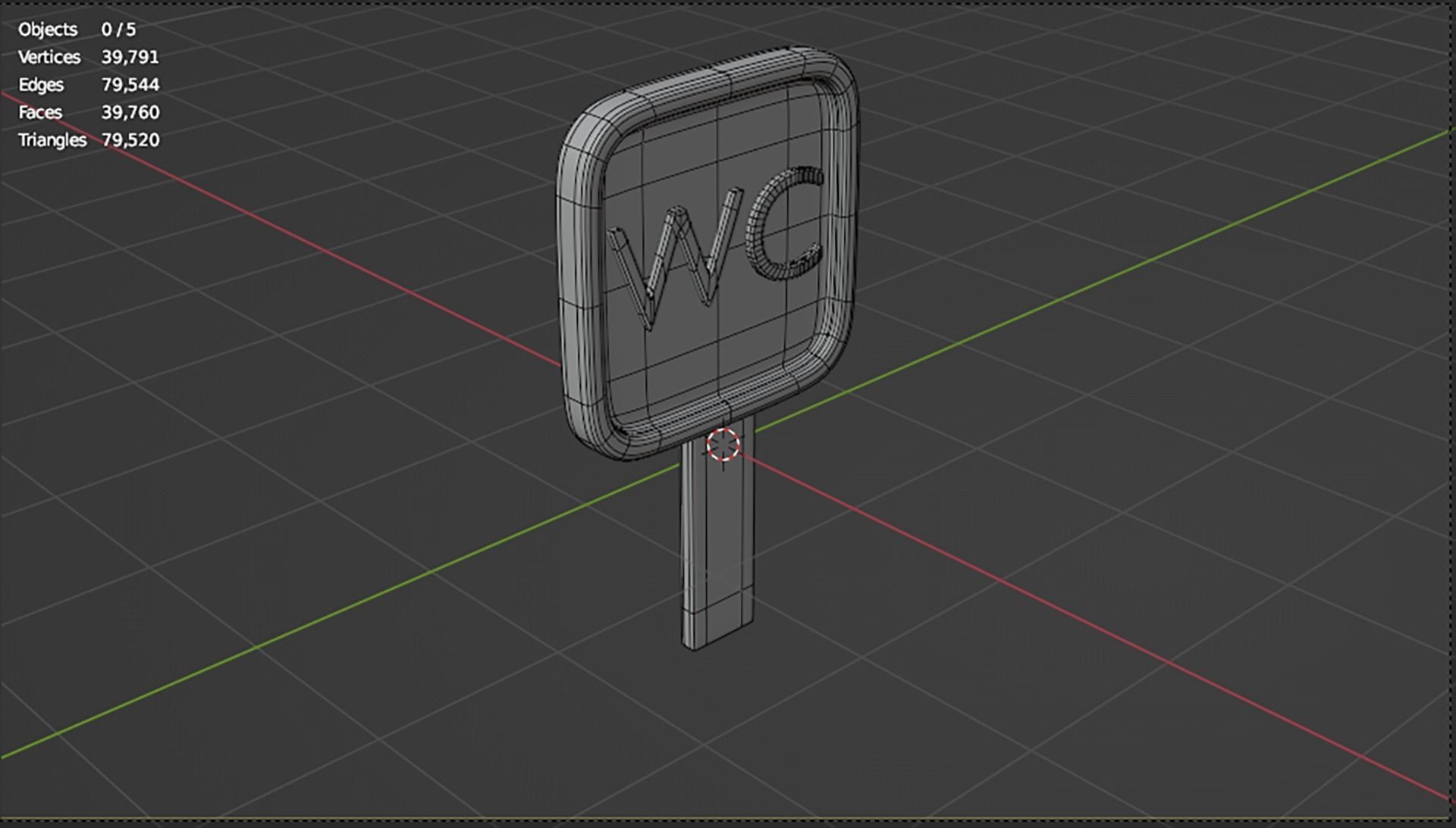 3d public toilet road sign 3D model | CGTrader