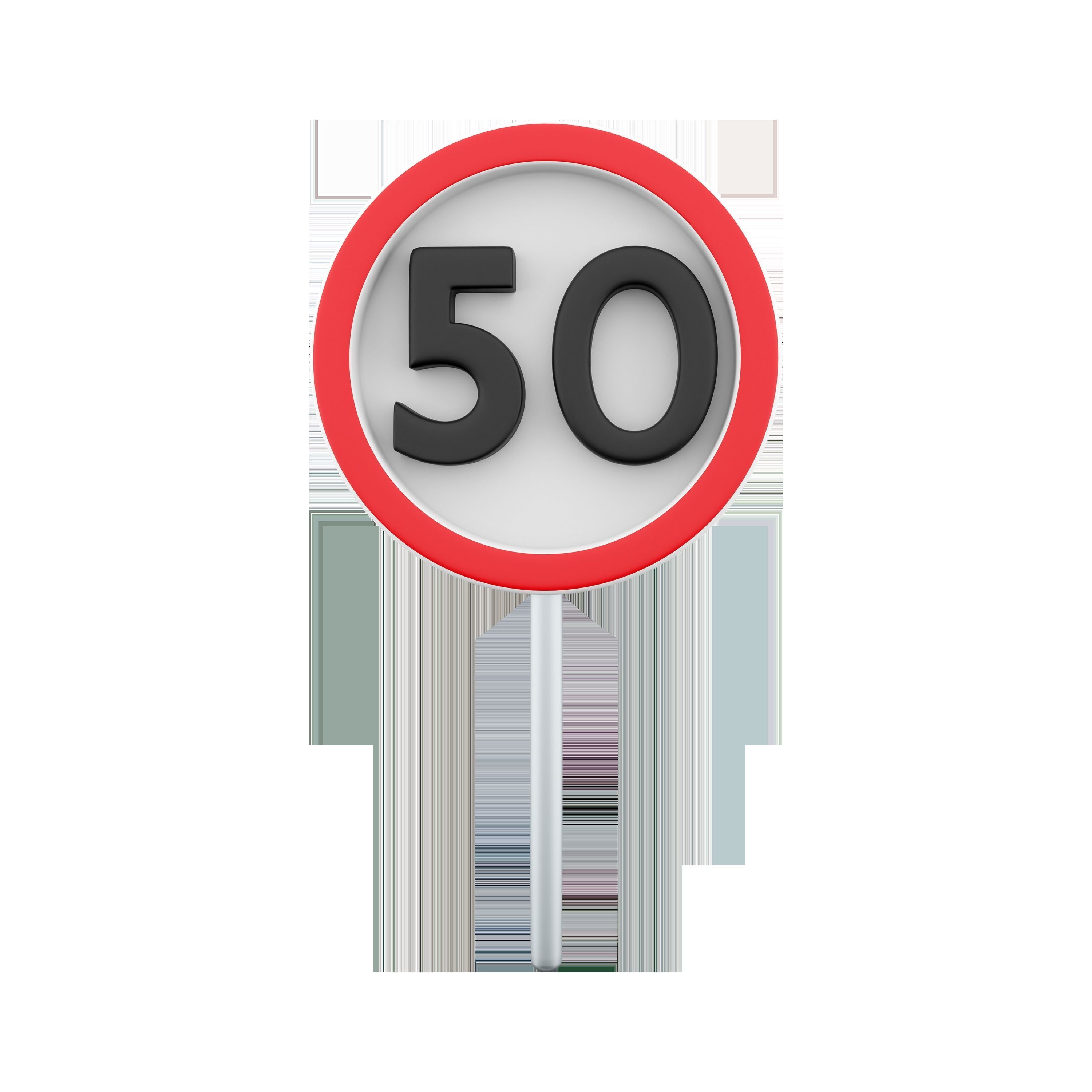 3d Road sign in speed limit at 50 km h 3D model | CGTrader