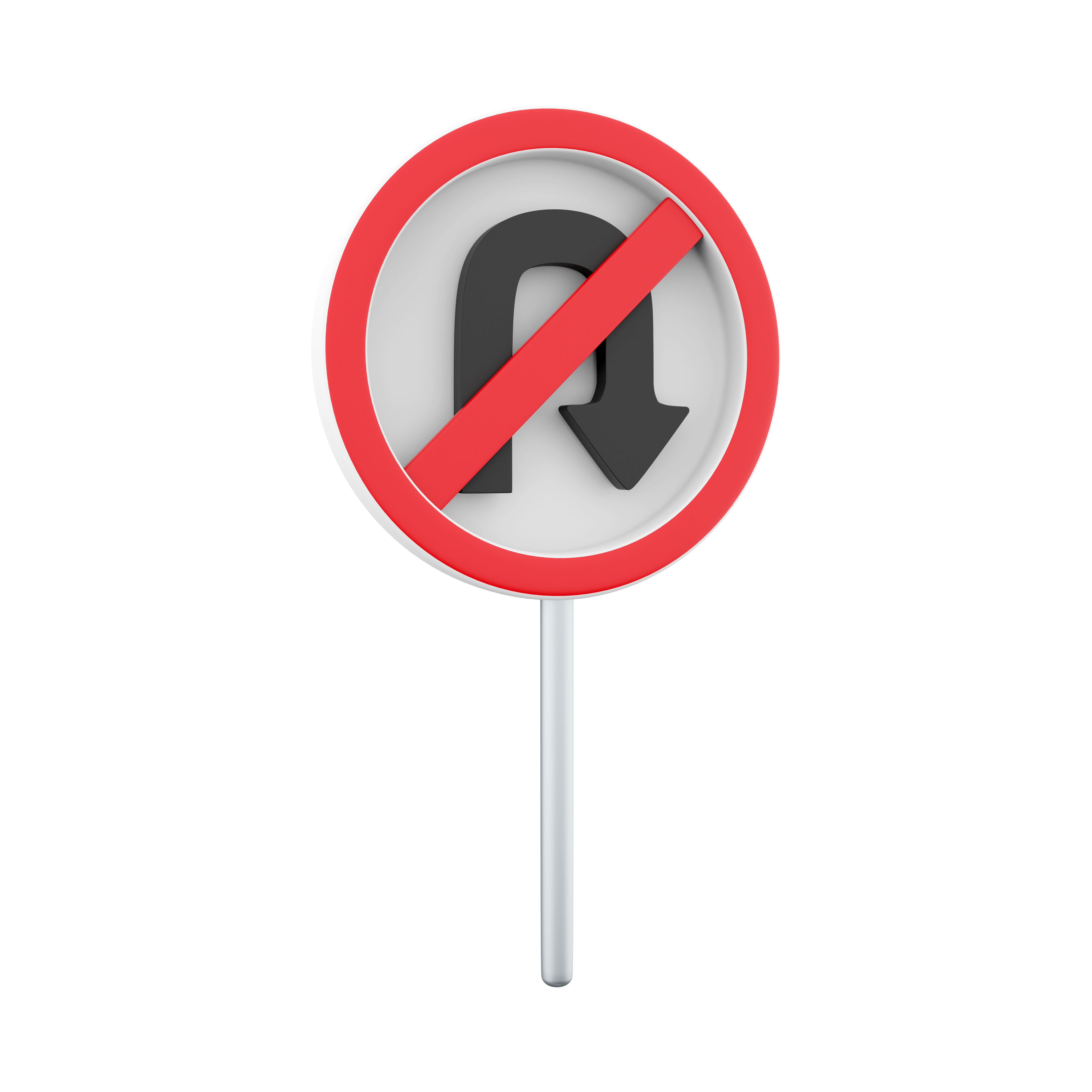3d Sticker No U-turn cartoon icon 3D model | CGTrader