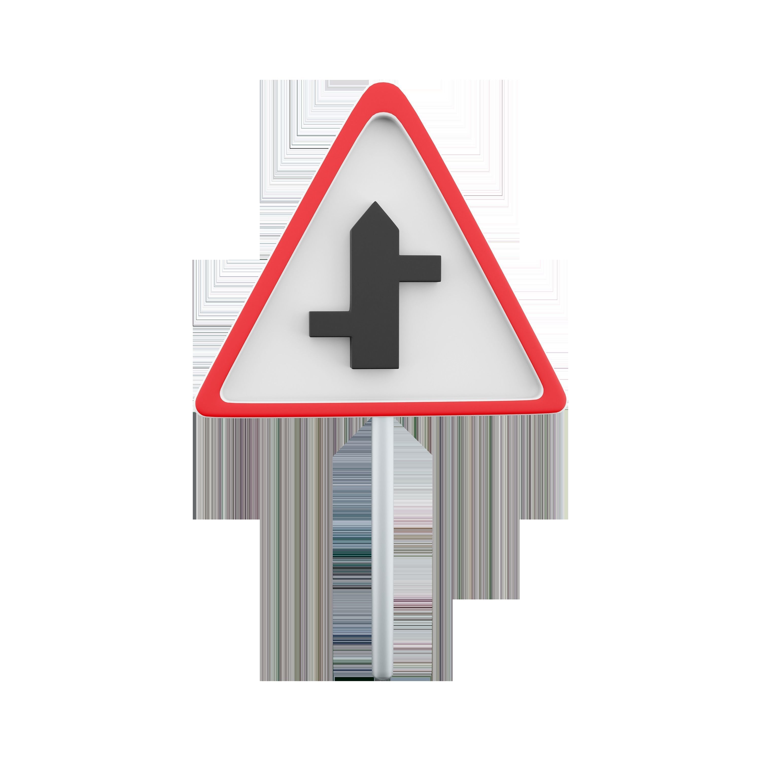 3d Staggered junction sign cartoon icon 3D model | CGTrader