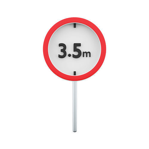 3D Traffic signs allowed up to 3 5 meters high icon 3D model | CGTrader