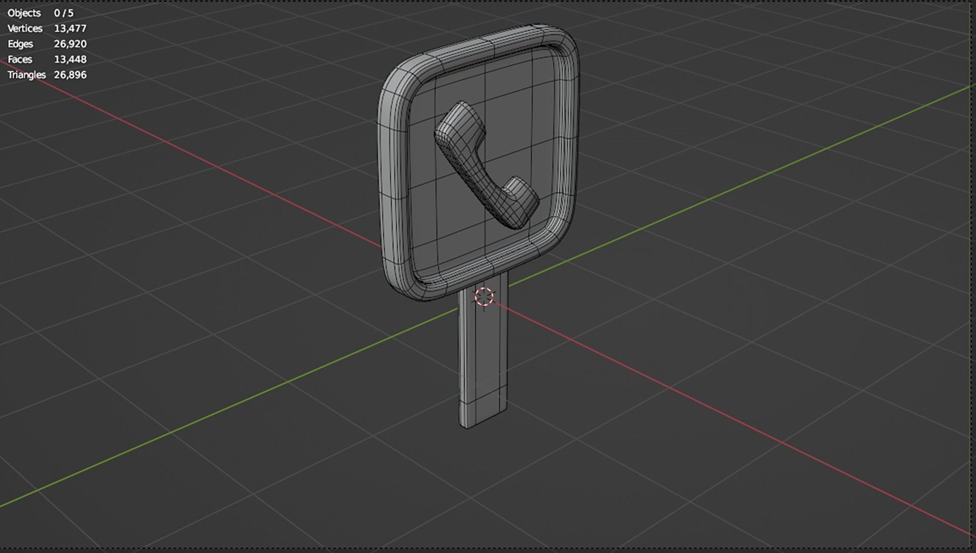 3d telephone road sign cartoon icon 3D model | CGTrader