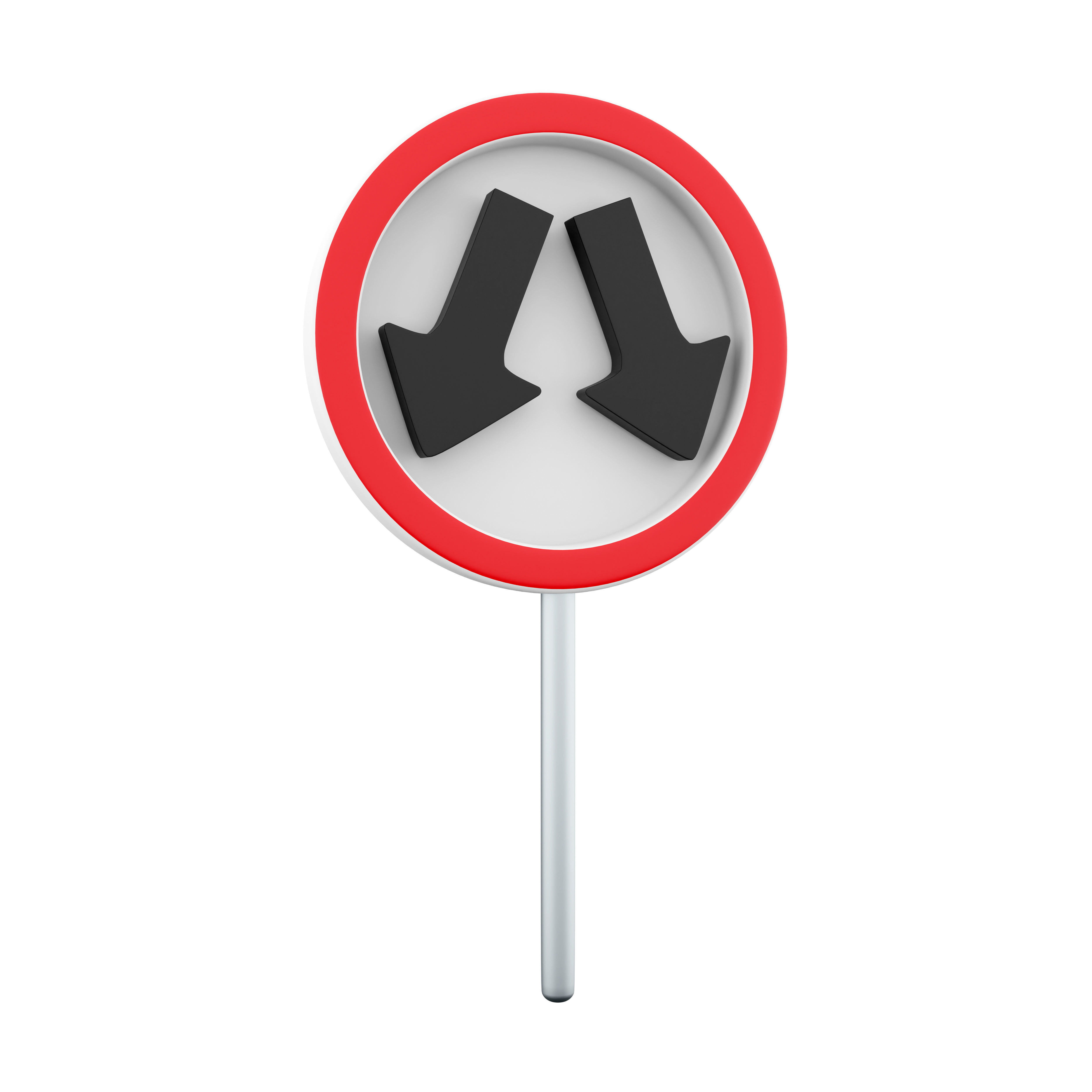 3D icon two-way road sign 3D model | CGTrader