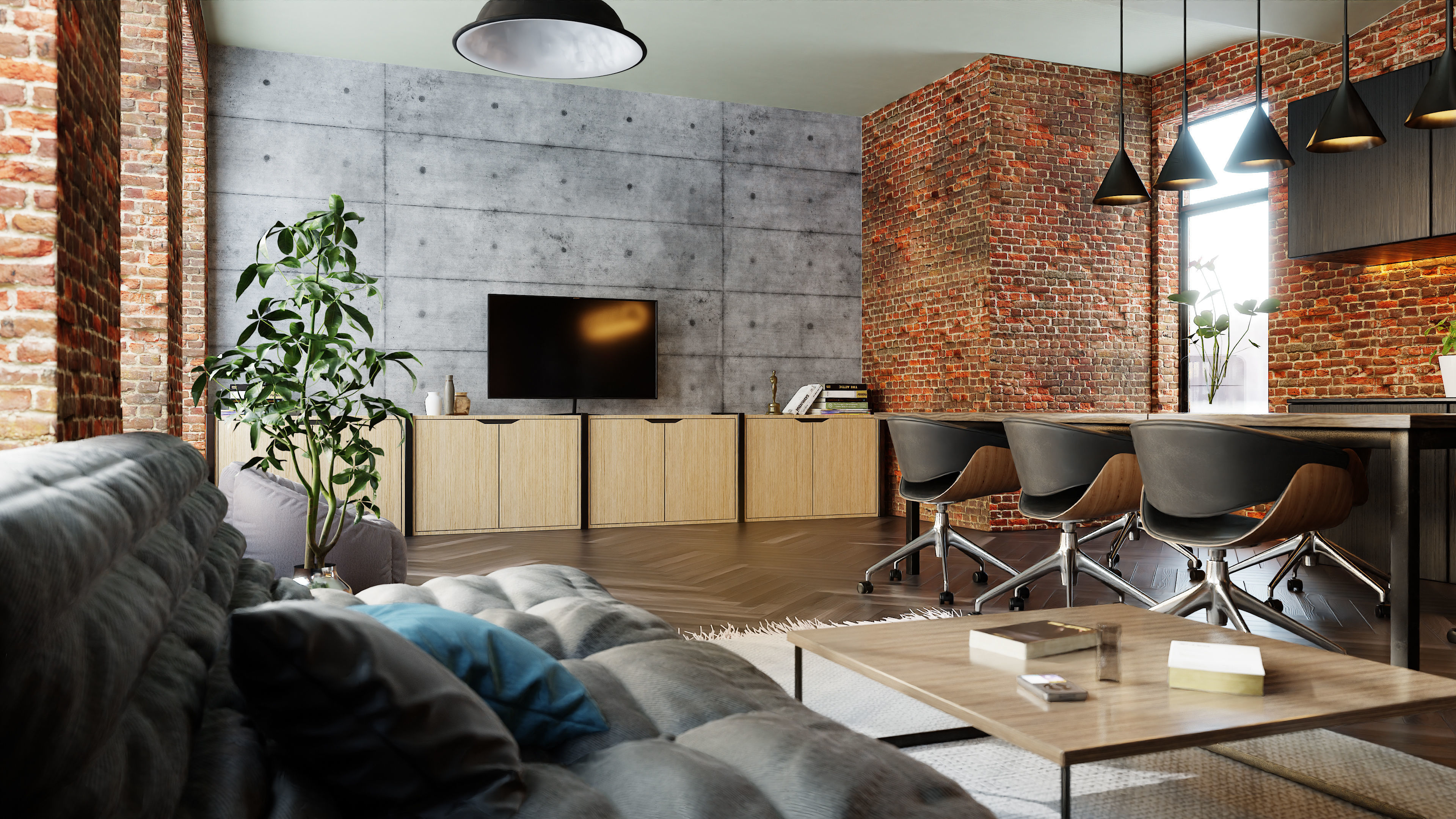 Loft Interior Scene In Native Blender File By-Vizfromblender 3D model ...