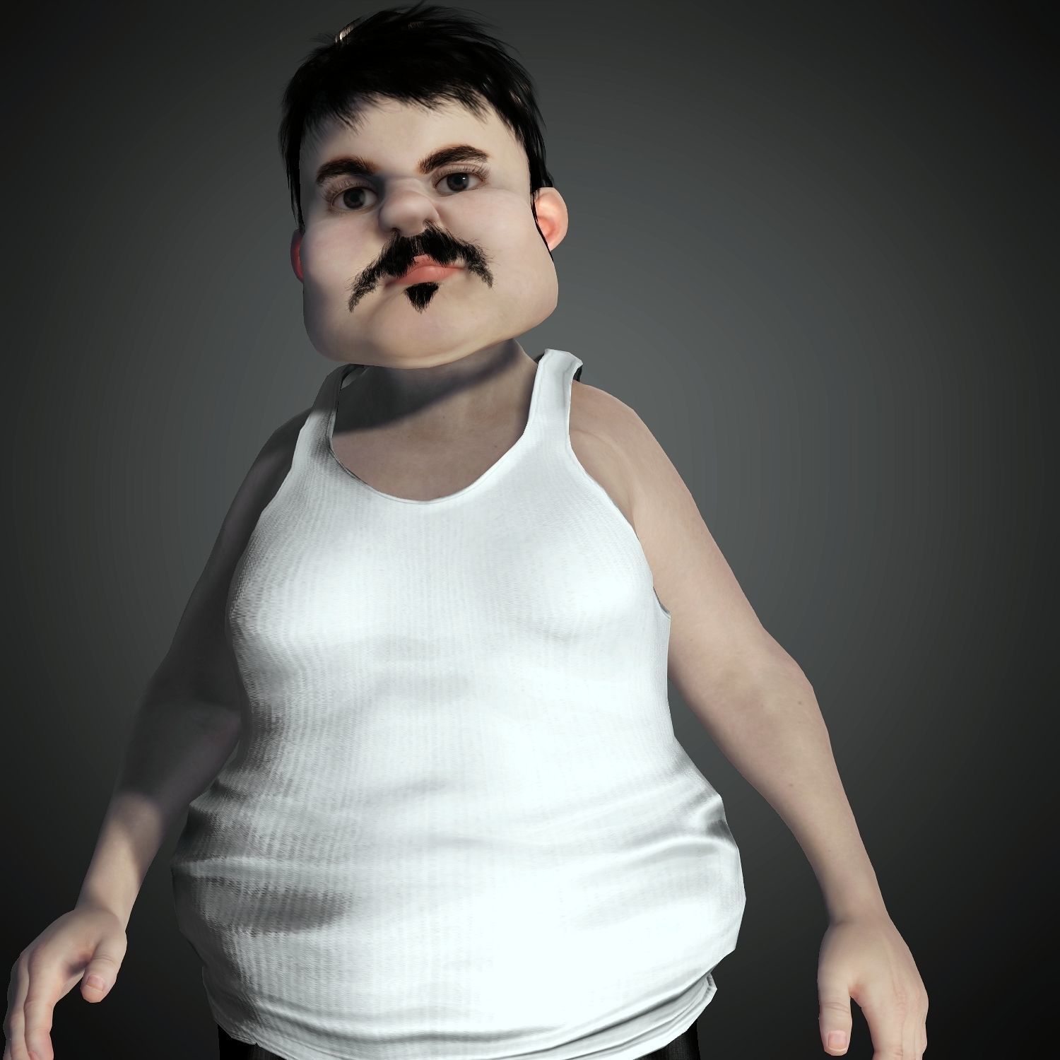 Semi Realistic Cartoon Character Fat Man Blender Iclone CC 3D model ...