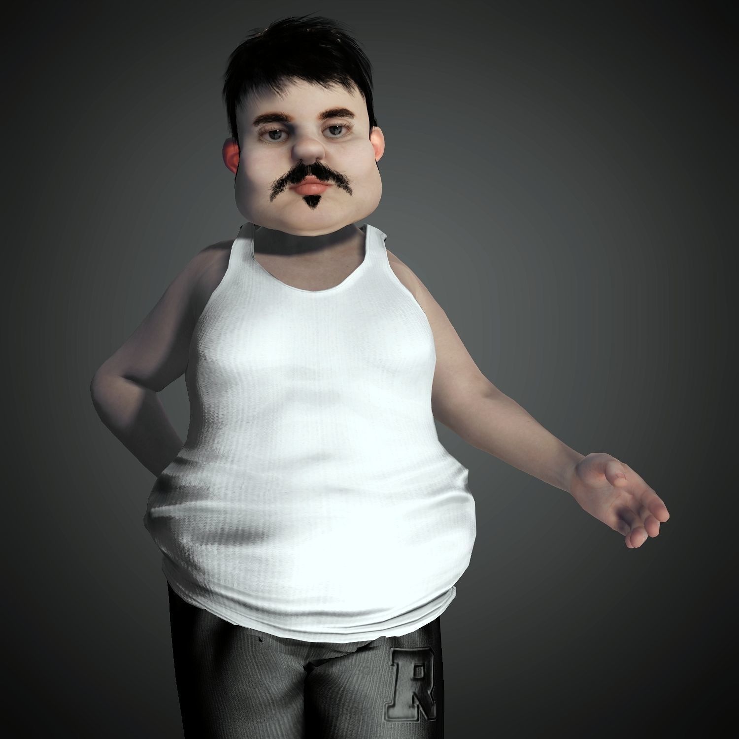Semi Realistic Cartoon Character Fat Man Blender Iclone CC 3D model ...