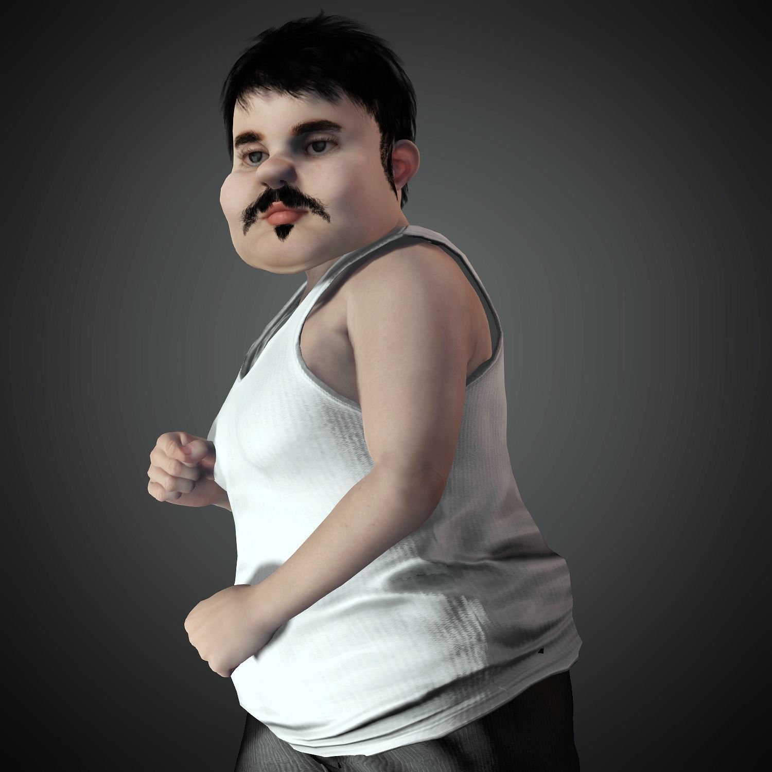 Semi Realistic Cartoon Character Fat Man Blender Iclone CC 3D model ...